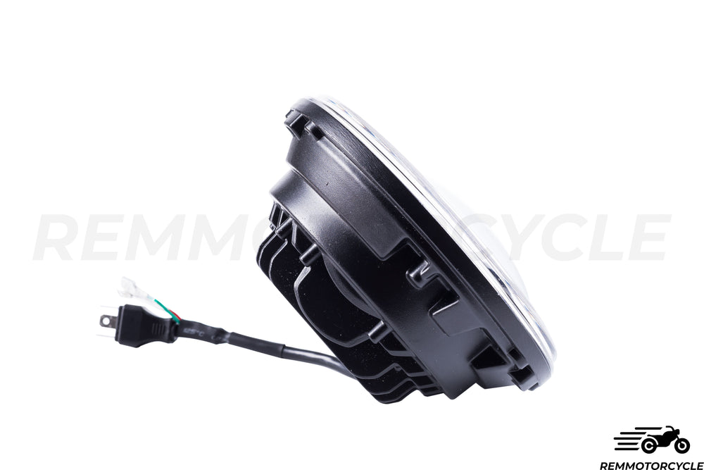 LED Motorcycle Headlight Multi 7" with Integrated Turn Signals - REM