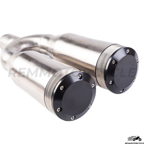 Exhaust Muffler Alu DISC DOUBLE - REMMOTORCYLE